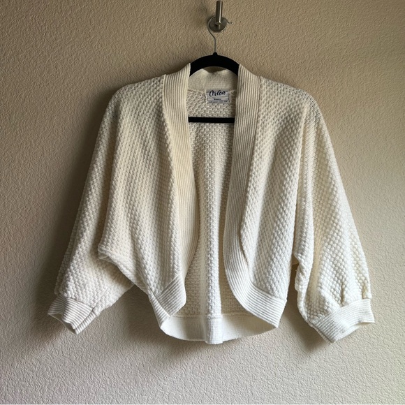 Vintage | Sweaters | Vintage Orlon The Miracle Fiber Dupont Yarn White ...
